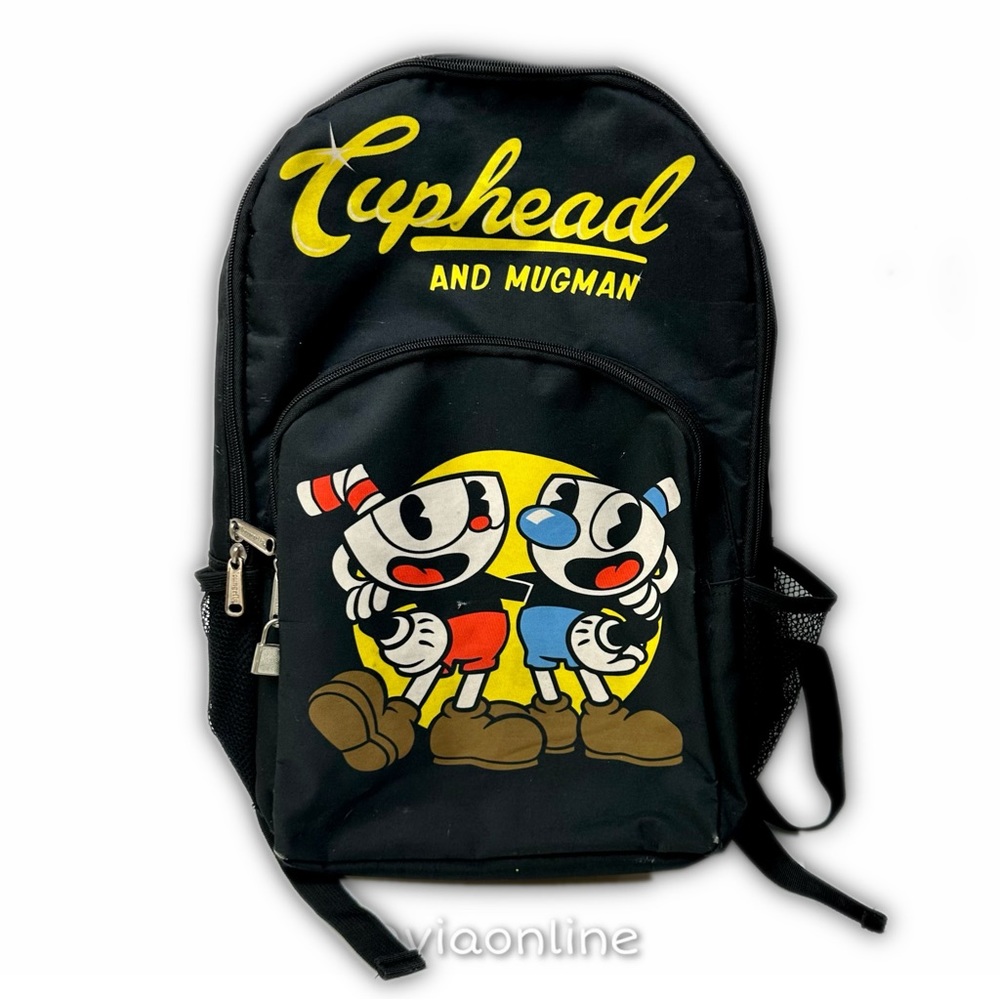 Loungefly Cuphead And Mugman Backpack School Bag Blac… - Gem